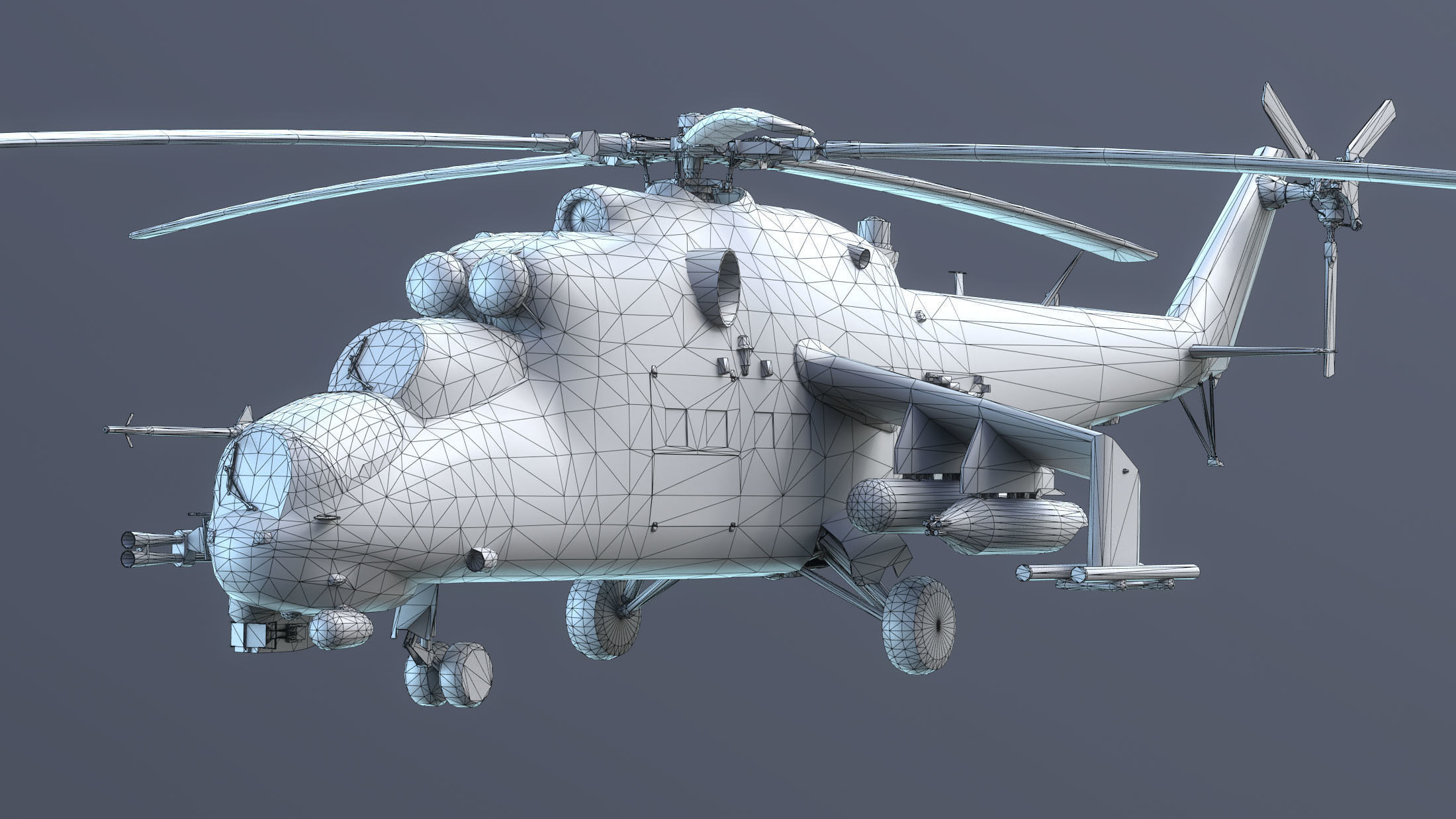 3D model Mi-24 Helicopter Low-Poly VR / AR / low-poly | CGTrader