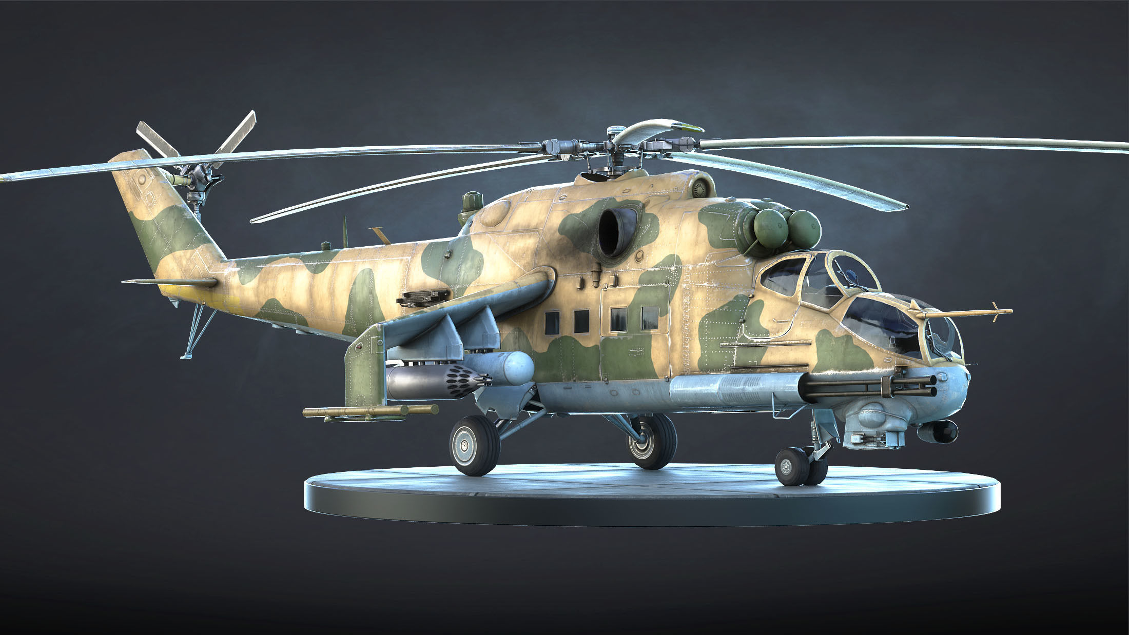 3D model Mi-24 Helicopter Low-Poly VR / AR / low-poly | CGTrader