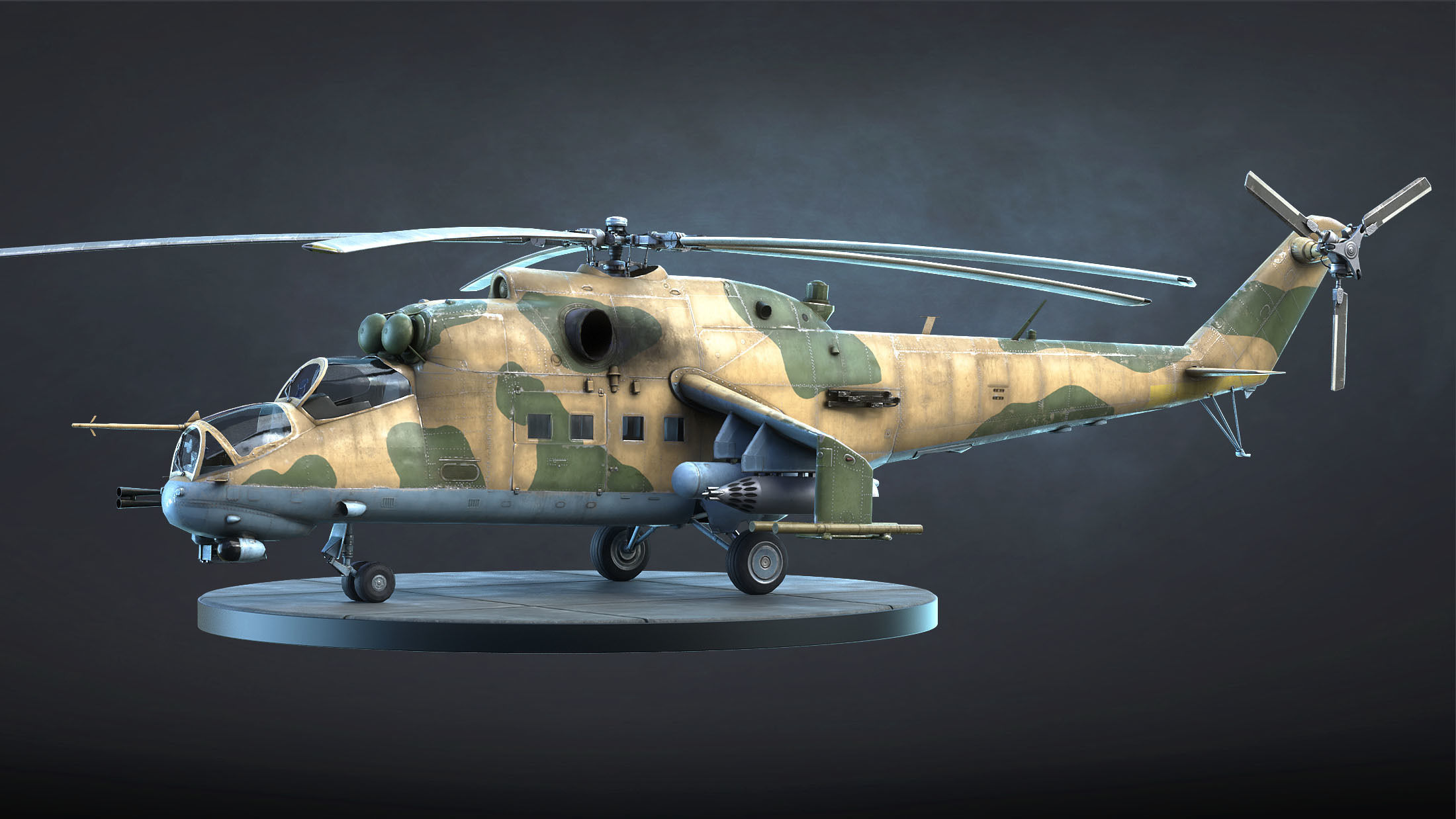 3D model Mi-24 Helicopter Low-Poly VR / AR / low-poly | CGTrader