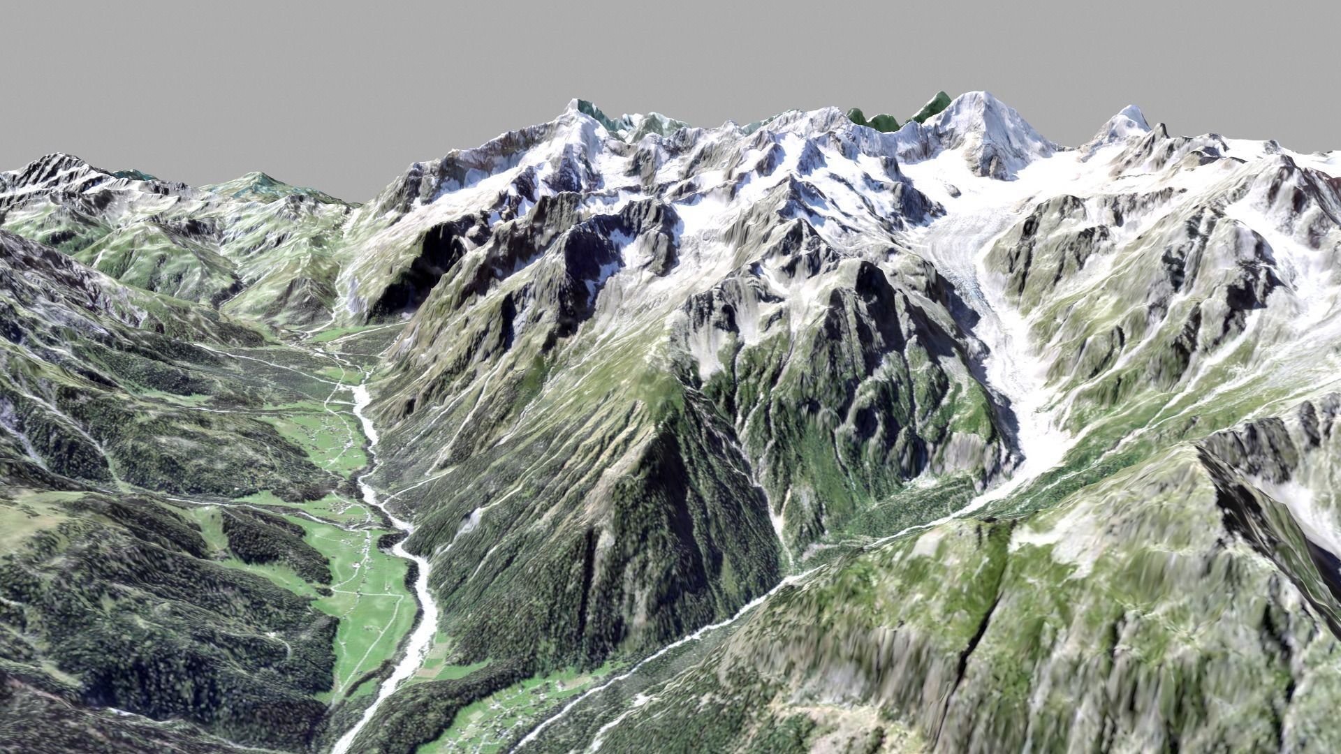 Mountain landscape Grande Jorasses Alps 3D model | CGTrader