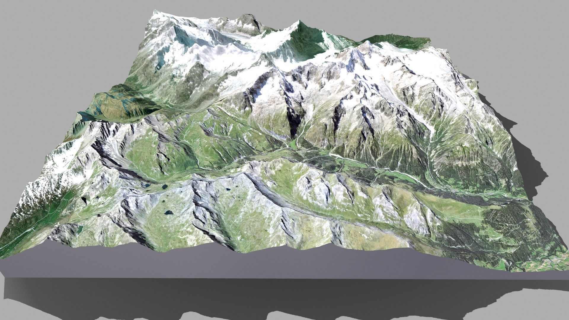 Mountain landscape Grande Jorasses Alps 3D model | CGTrader