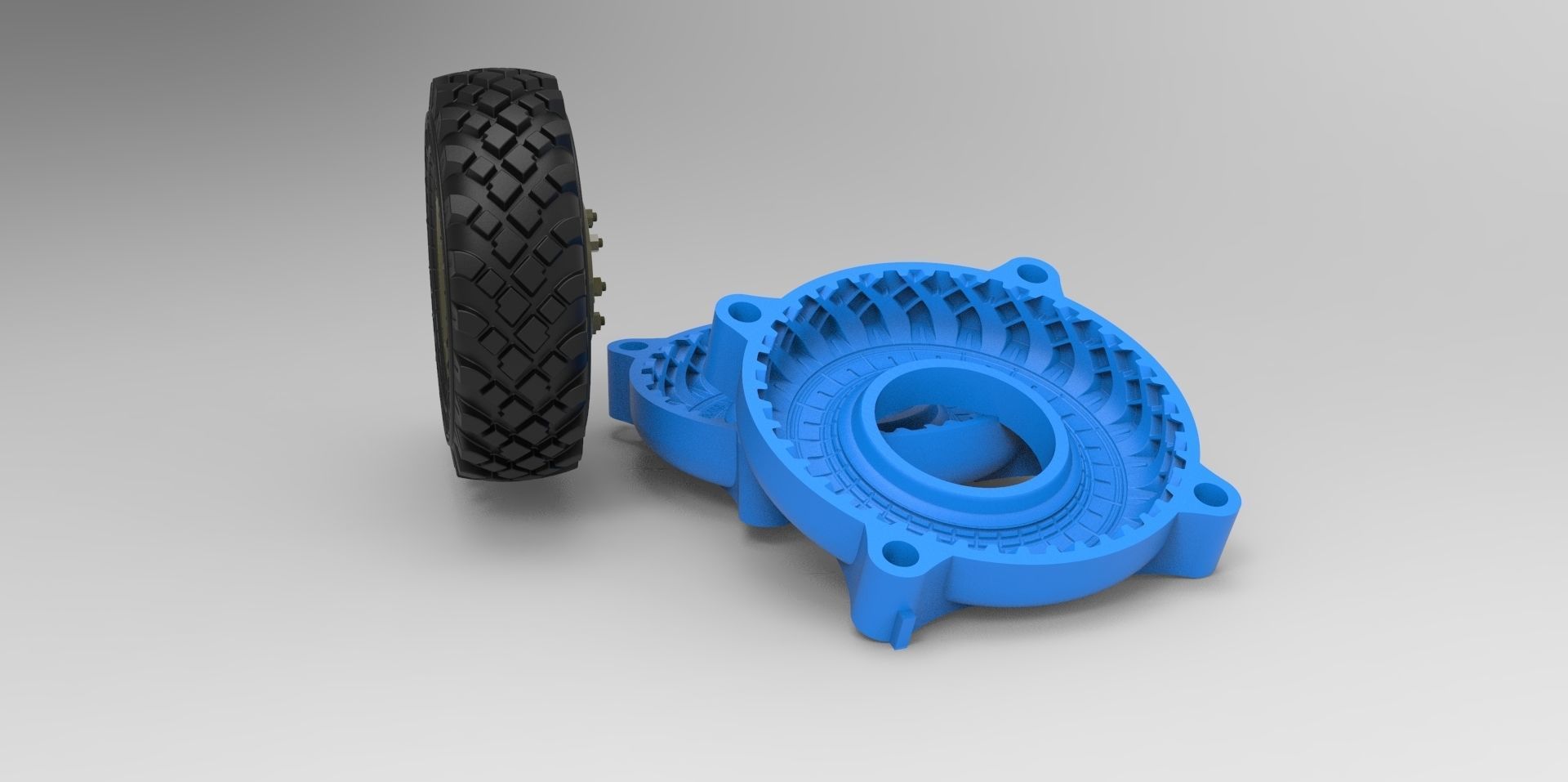 STL printable Mold RC Truck tire Rims and Tire files 3D model 3D ...