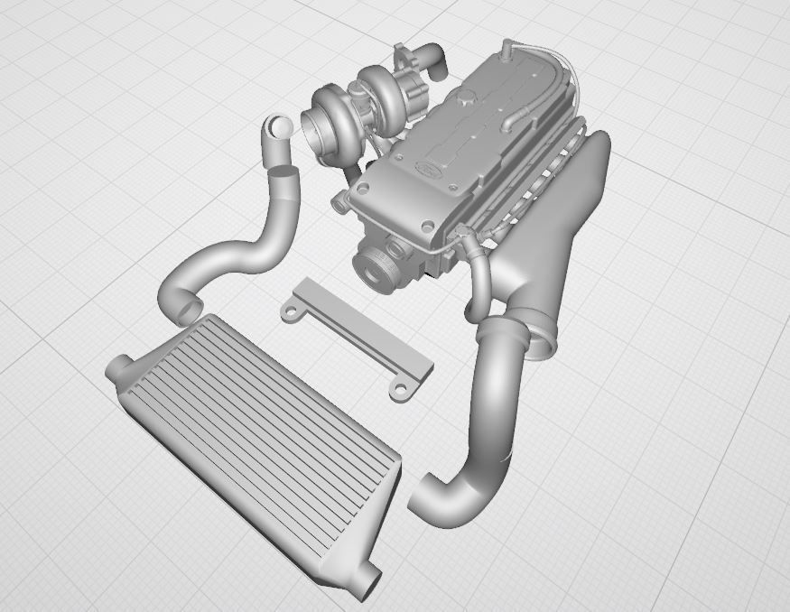 10th scale RC Drift Car Ford Barra Engine for Rhinomax II 3D model 3D ...