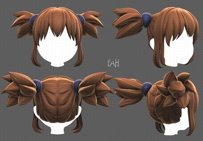 3D model Base Hair for girl V42 VR / AR / low-poly | CGTrader