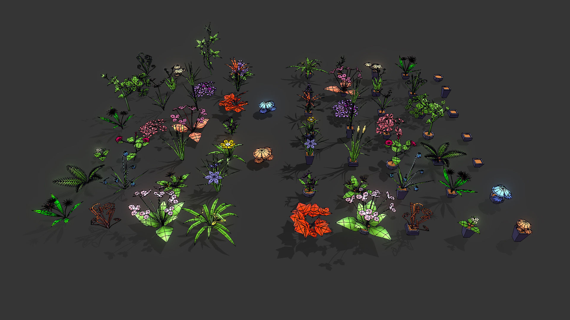 3D model Stylize Low Poly Plants and Flowers Pack VR / AR / low-poly ...