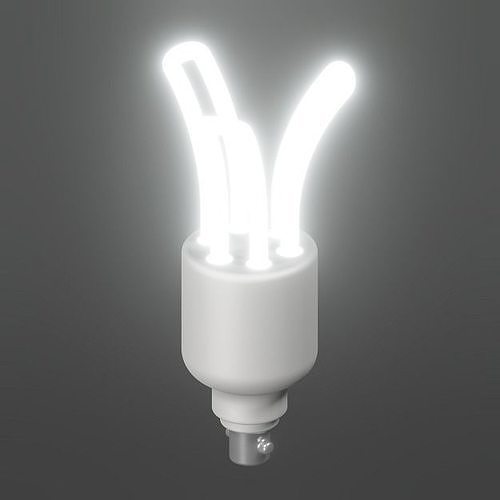 Glowing CFL Lamp 3D model | CGTrader