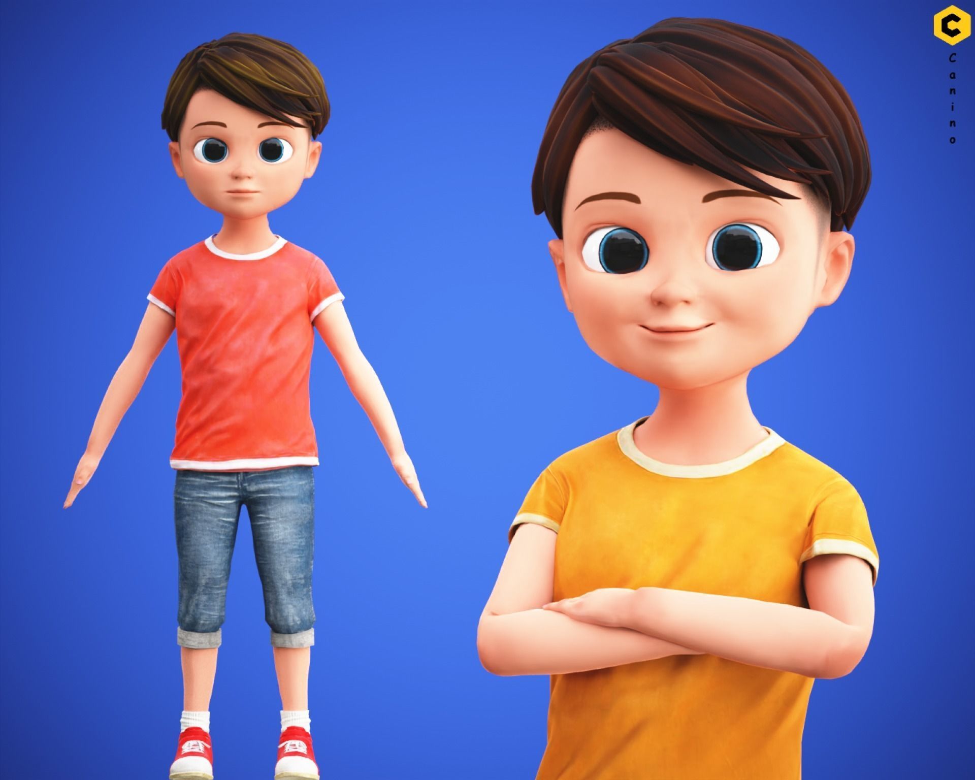 3D model Stylized Cartoon Boy Characters VR / AR / low-poly | CGTrader