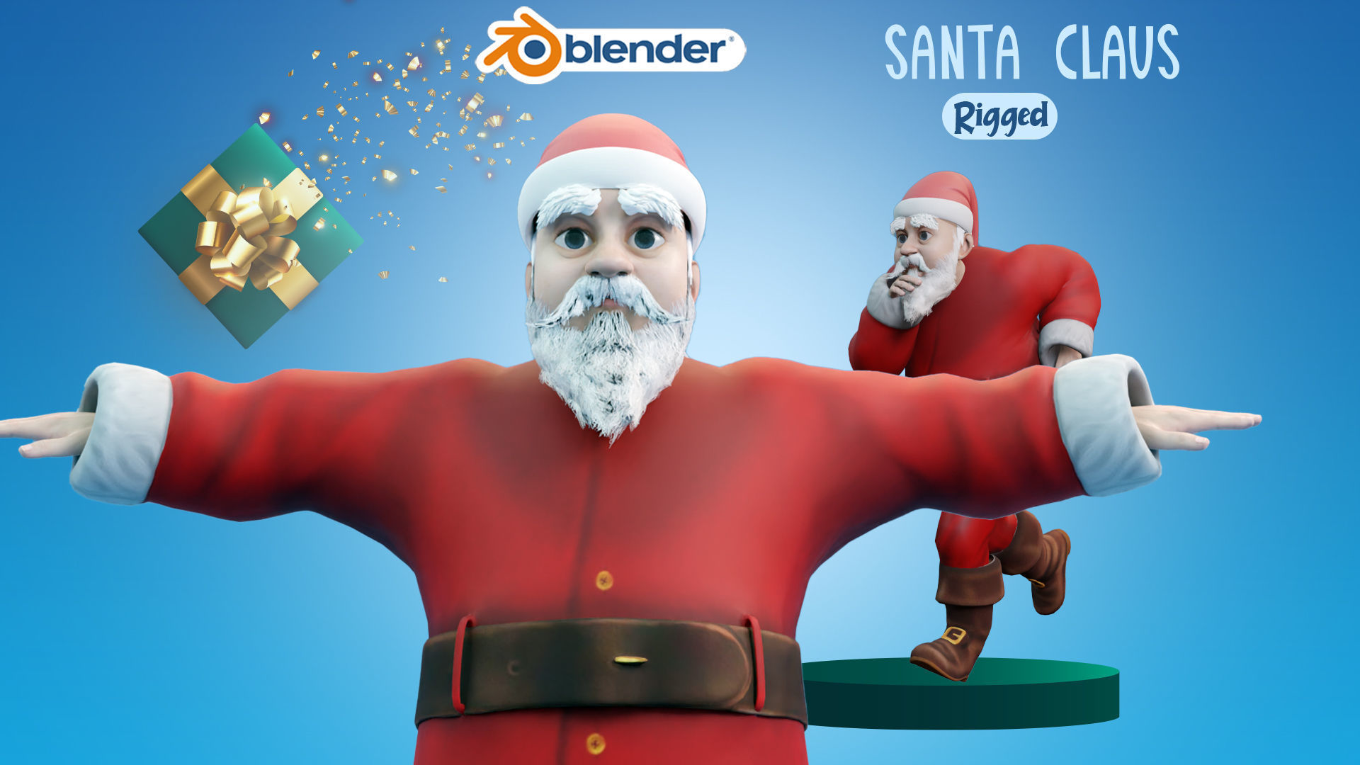 3D model Santa Claus rigged and animated VR / AR / low-poly | CGTrader