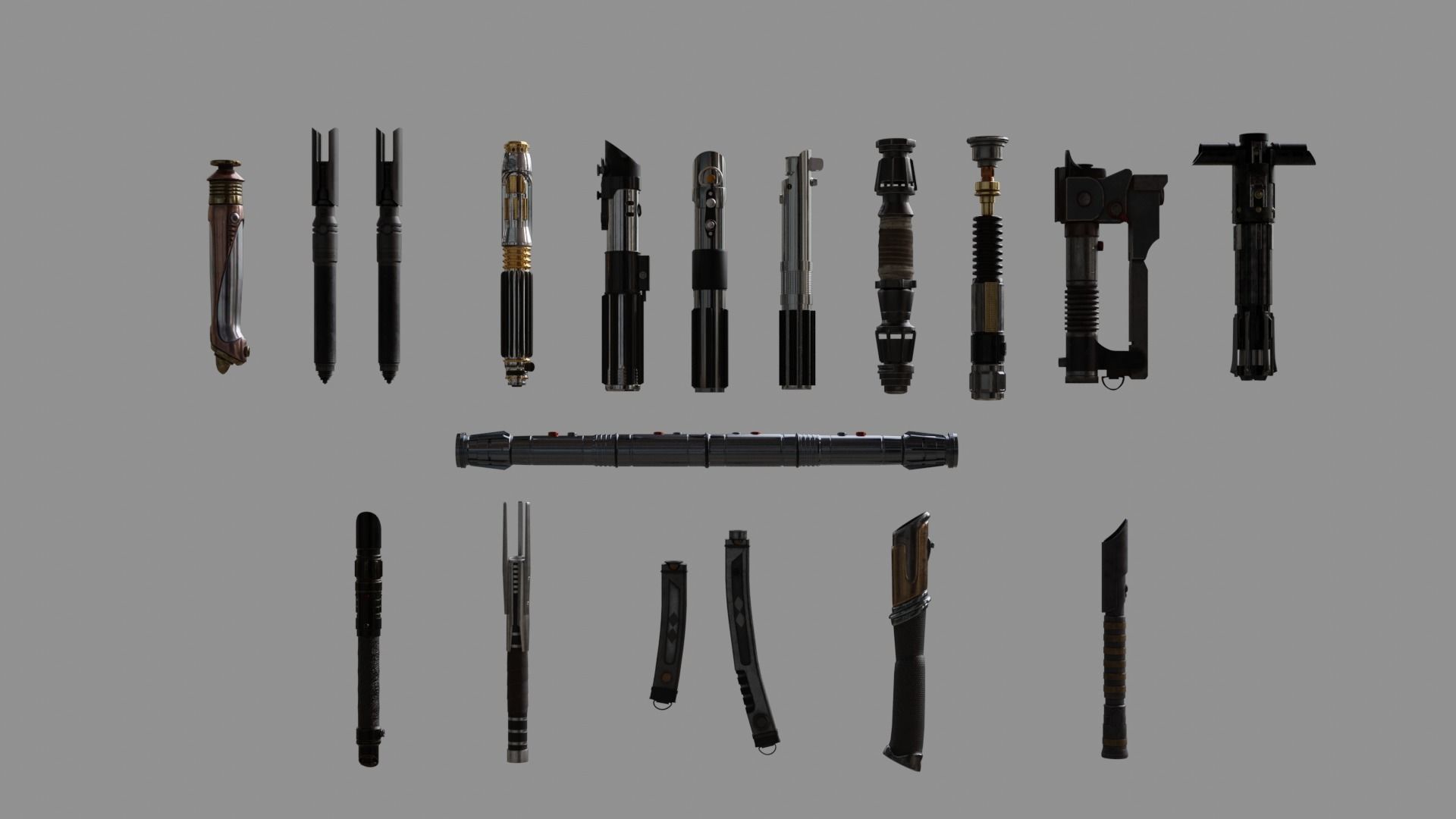 Ultimate Lightsaber Pack - High Definition Bundle 3D model rigged ...