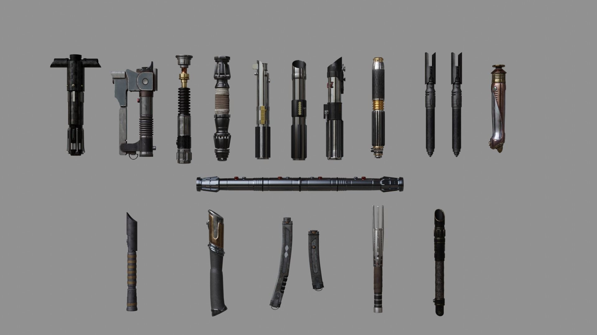 Ultimate Lightsaber Pack - High Definition Bundle 3D model rigged ...