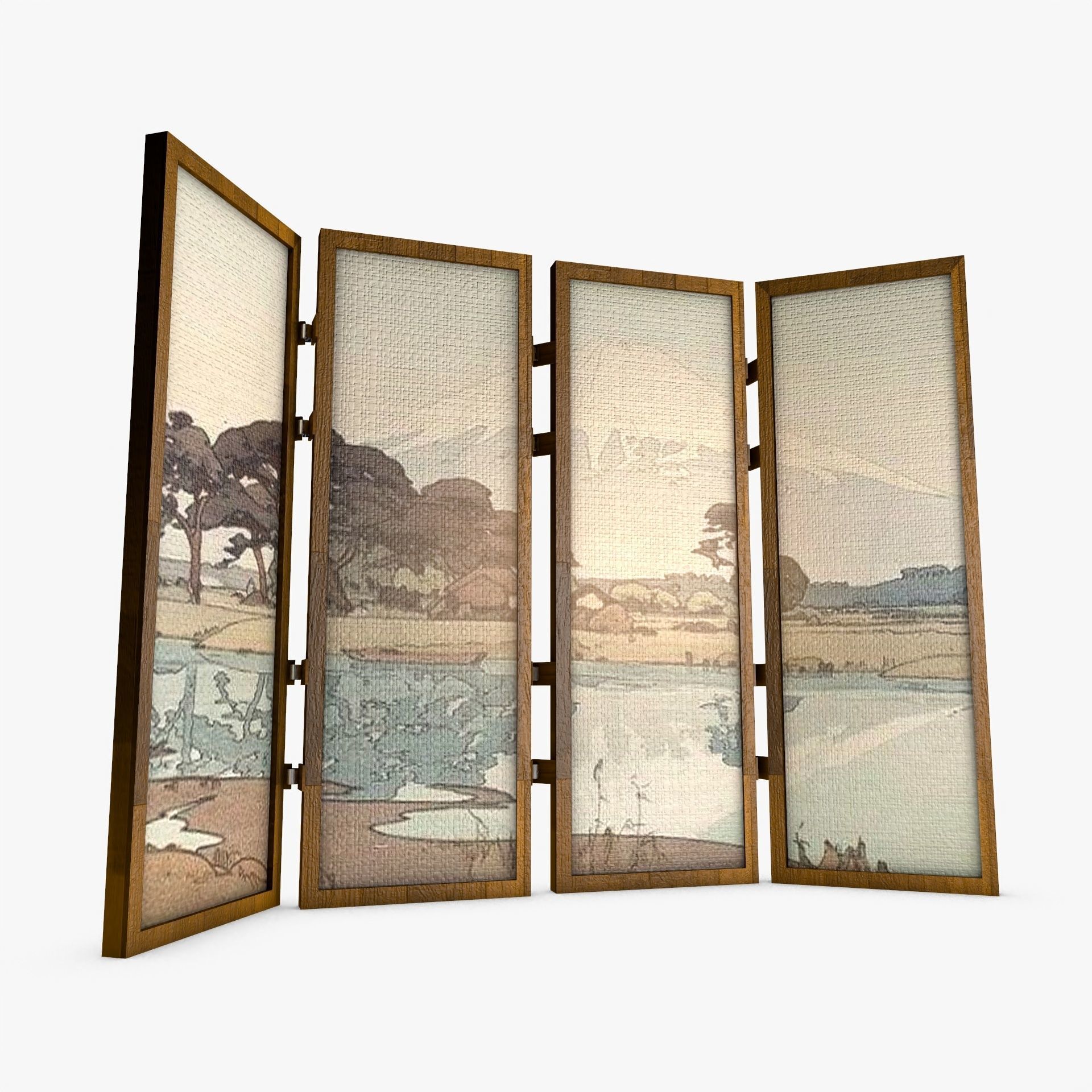 3D model Japanese Shoji Screen Panel Room Divider Low Poly VR / AR / low-poly | CGTrader