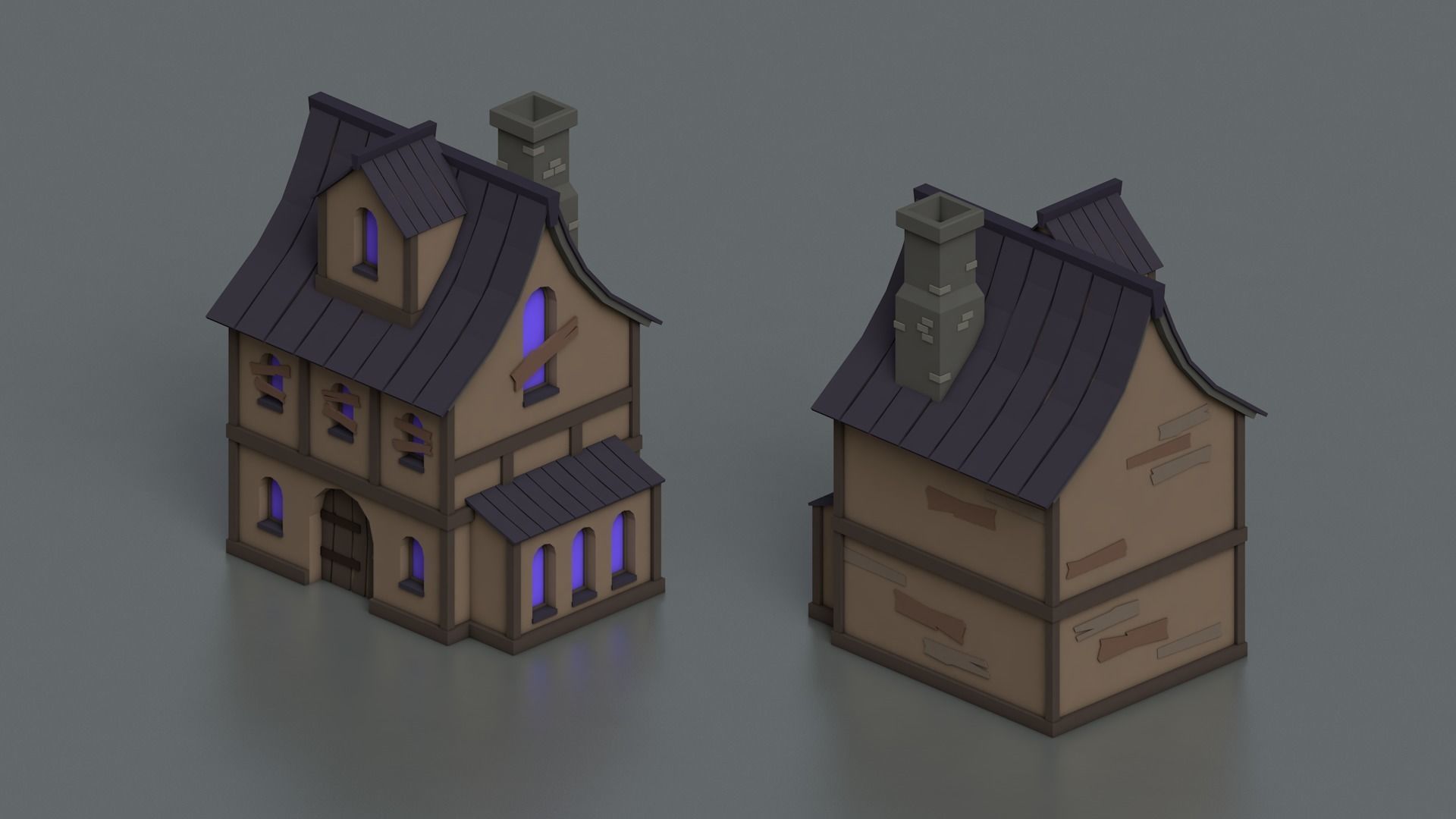 3D model Low Poly Fantasy Scary Creepy Dark Halloween Asset Pack VR ...