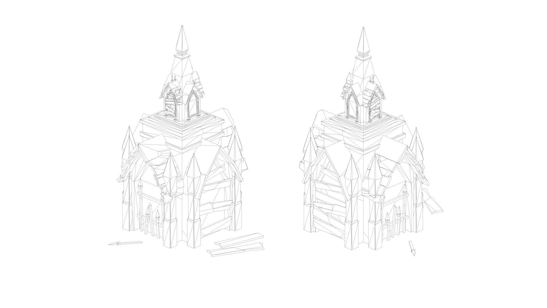 3D model Low Poly Fantasy Scary Creepy Dark Halloween Asset Pack VR ...