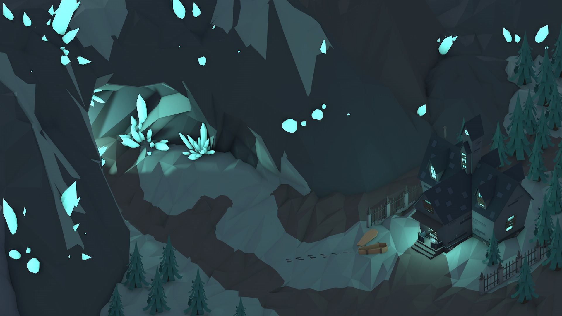 3D model Low Poly Fantasy Scary Creepy Dark Halloween Asset Pack VR ...