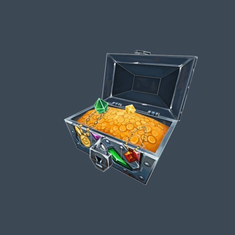 3D model Cartoon Old Metal Treasure Chest VR / AR / low-poly | CGTrader