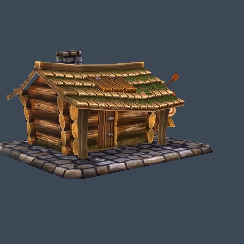 3D model Cartoon Old Wooden Forest House Building VR / AR / low-poly ...
