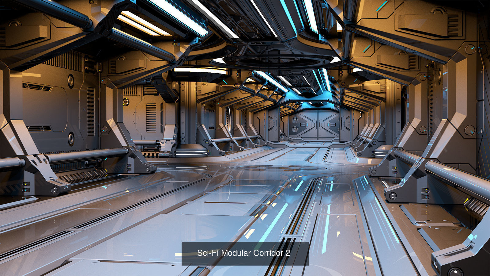 Sci-Fi Space Corridors Collection Set N1 | CGTrader