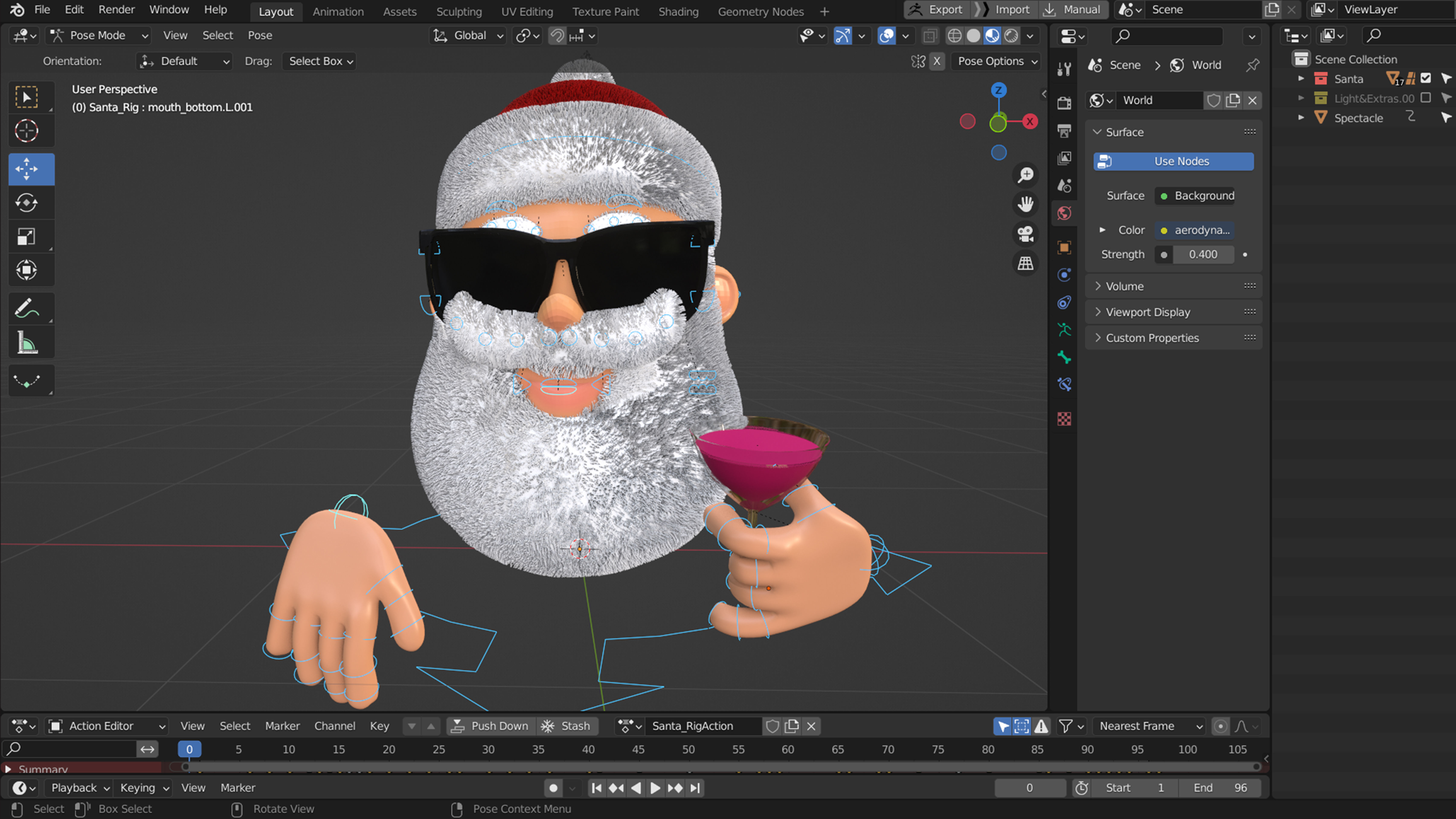 3D model Animated Santa Shades VR / AR / low-poly | CGTrader