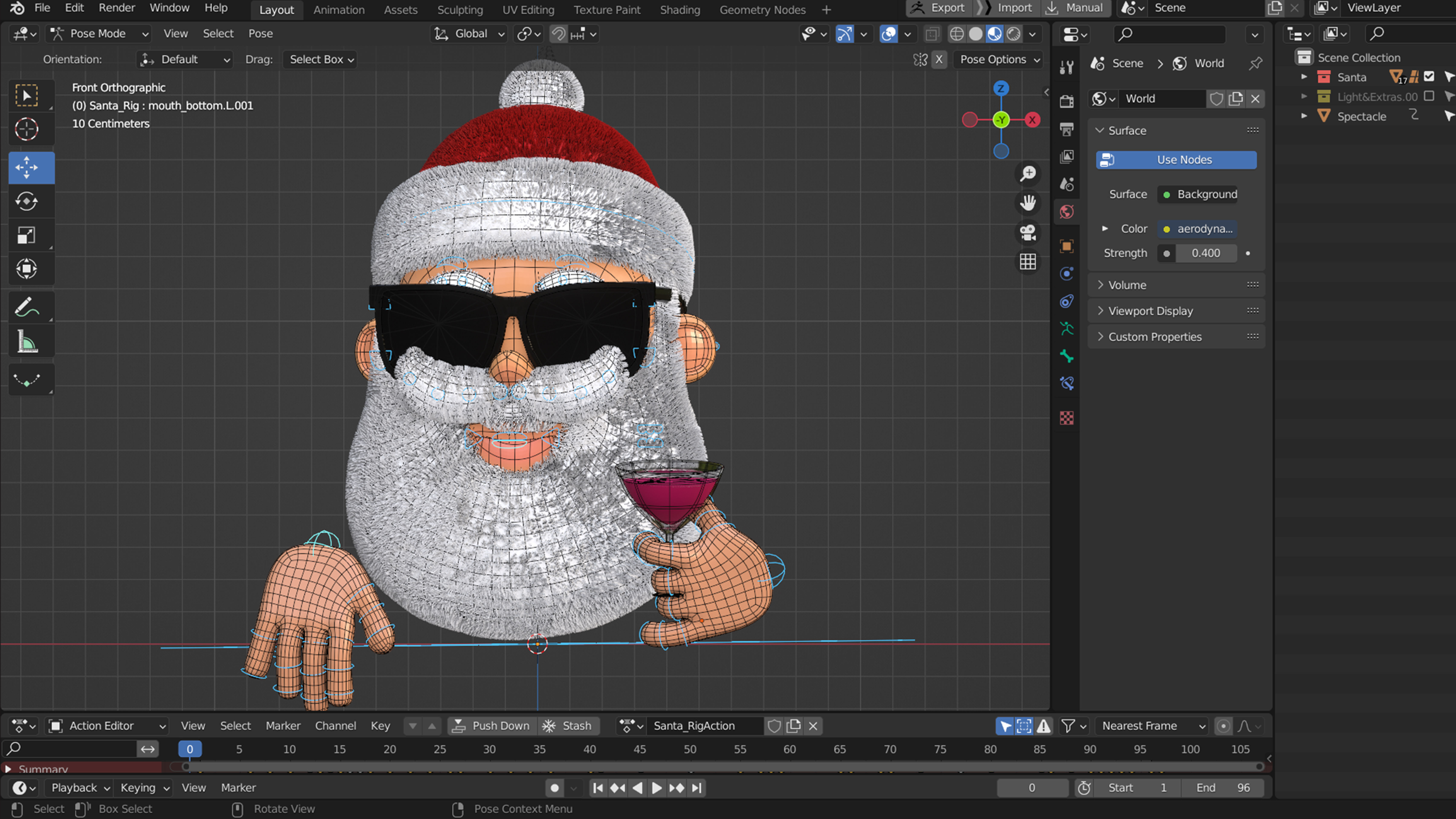 3D model Animated Santa Shades VR / AR / low-poly | CGTrader