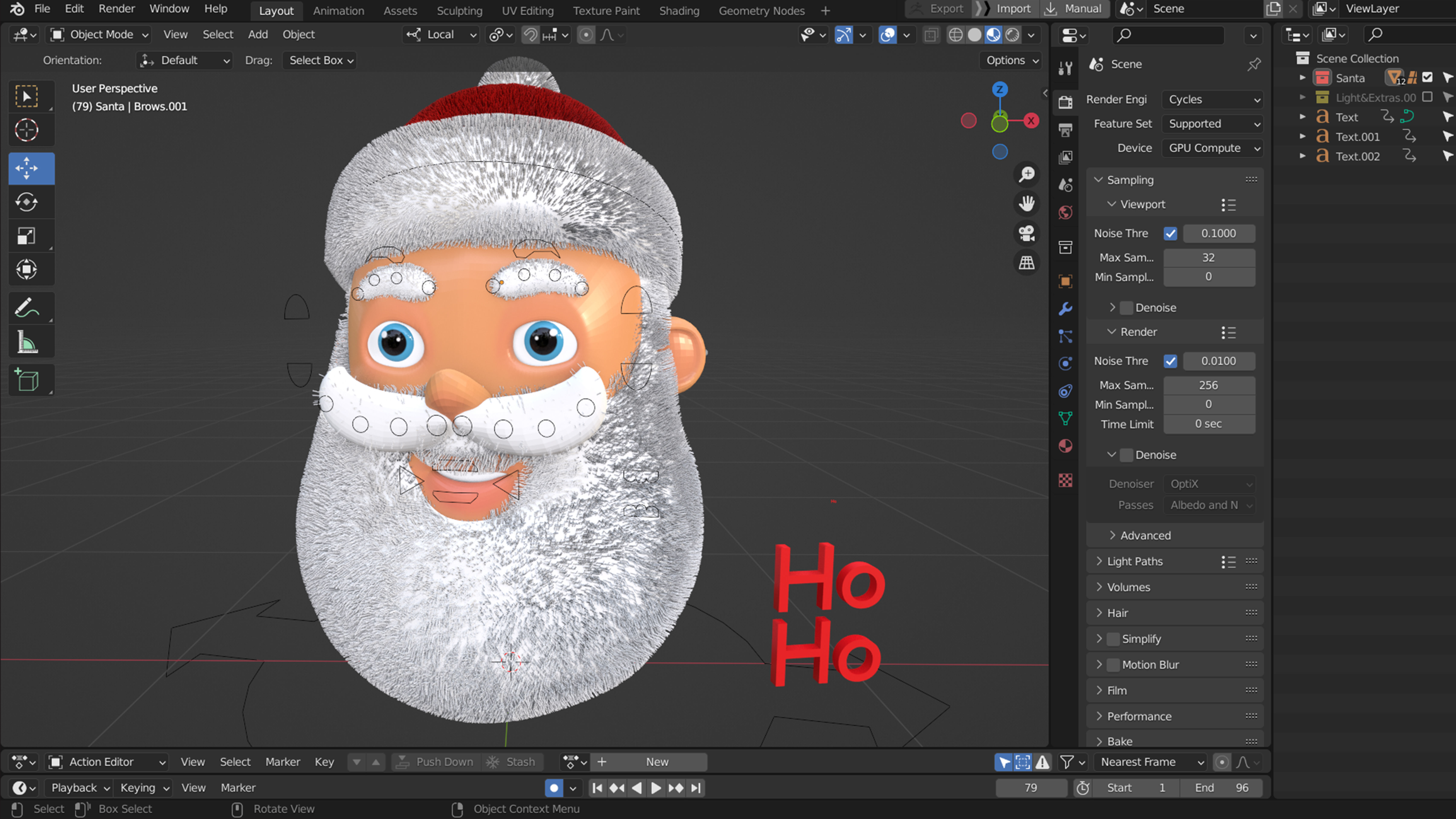 3D model Animated Santa Ho Ho Ho VR / AR / low-poly | CGTrader