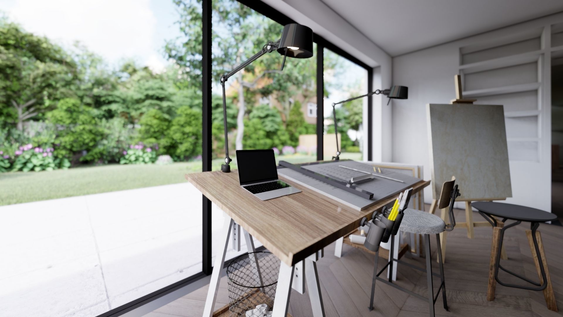 3D model Drafting Table Pro set VR / AR / low-poly | CGTrader