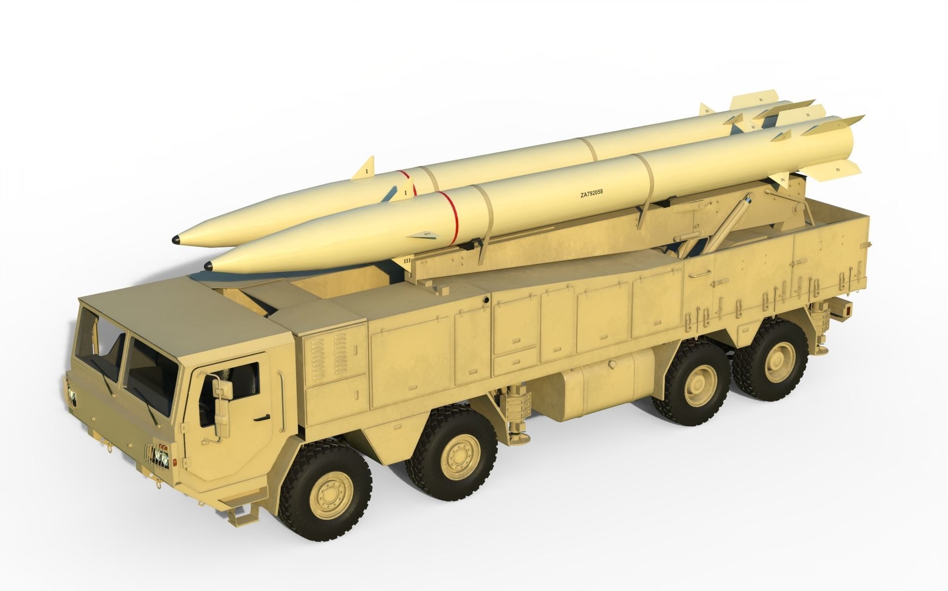 Zolfaghar Iranian road-mobile missile 3D model | CGTrader