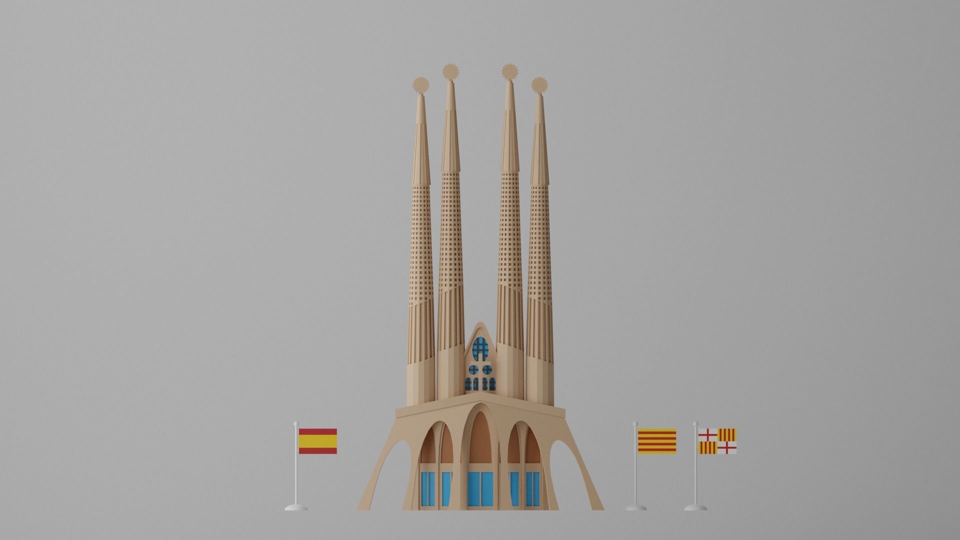 3D model Sagrada Familia Facade Barcelona VR / AR / low-poly | CGTrader