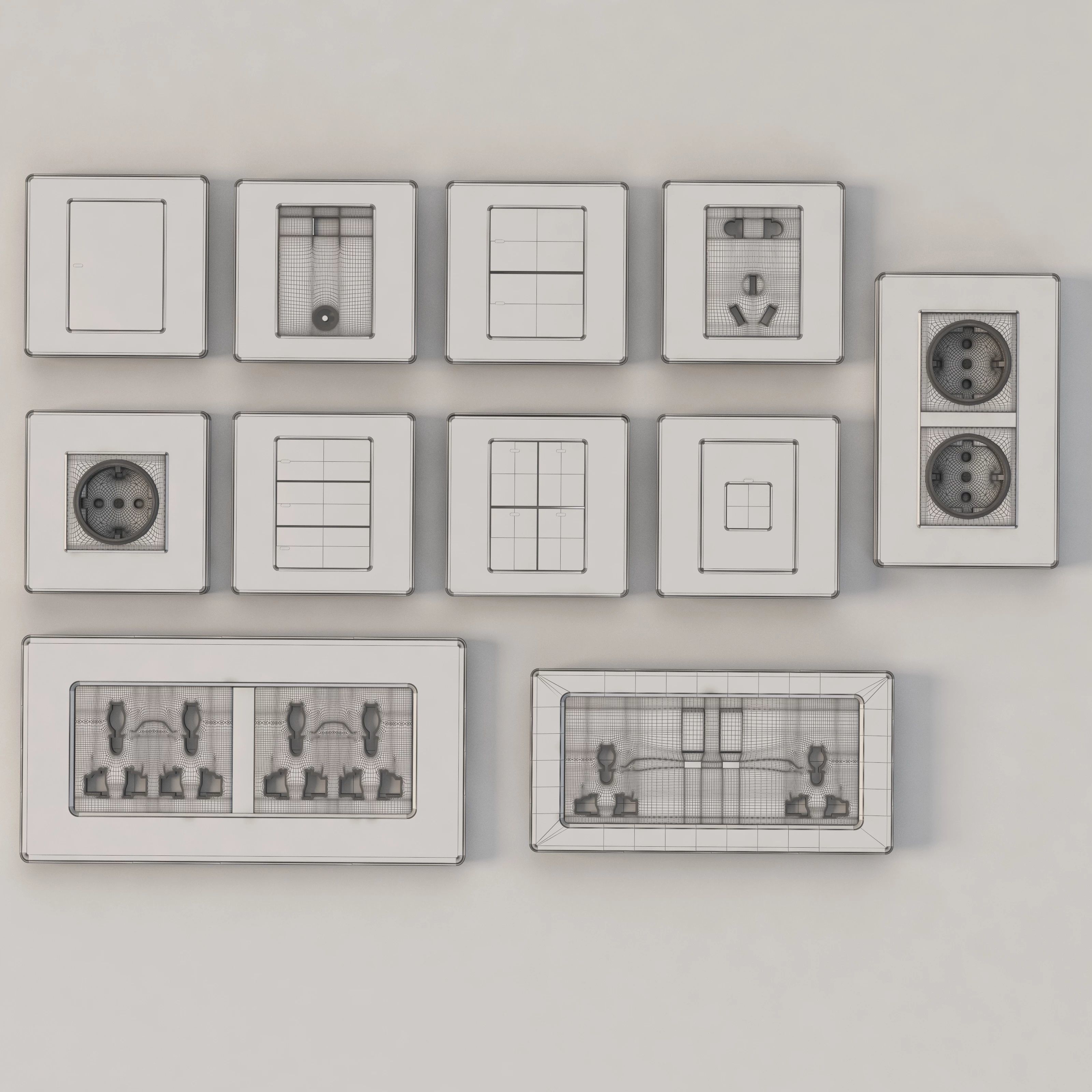 Coswall Modular Range Switches and Sockets Set 3D model | CGTrader