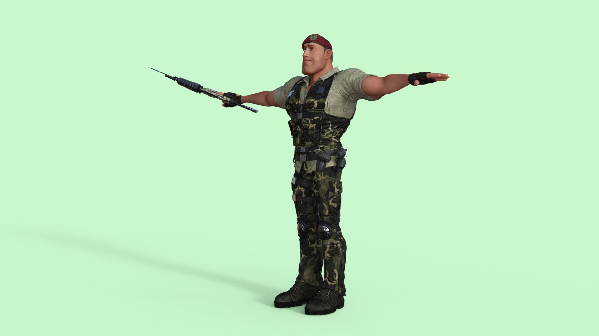 Commando Soldier Character Rigged 3D model rigged | CGTrader