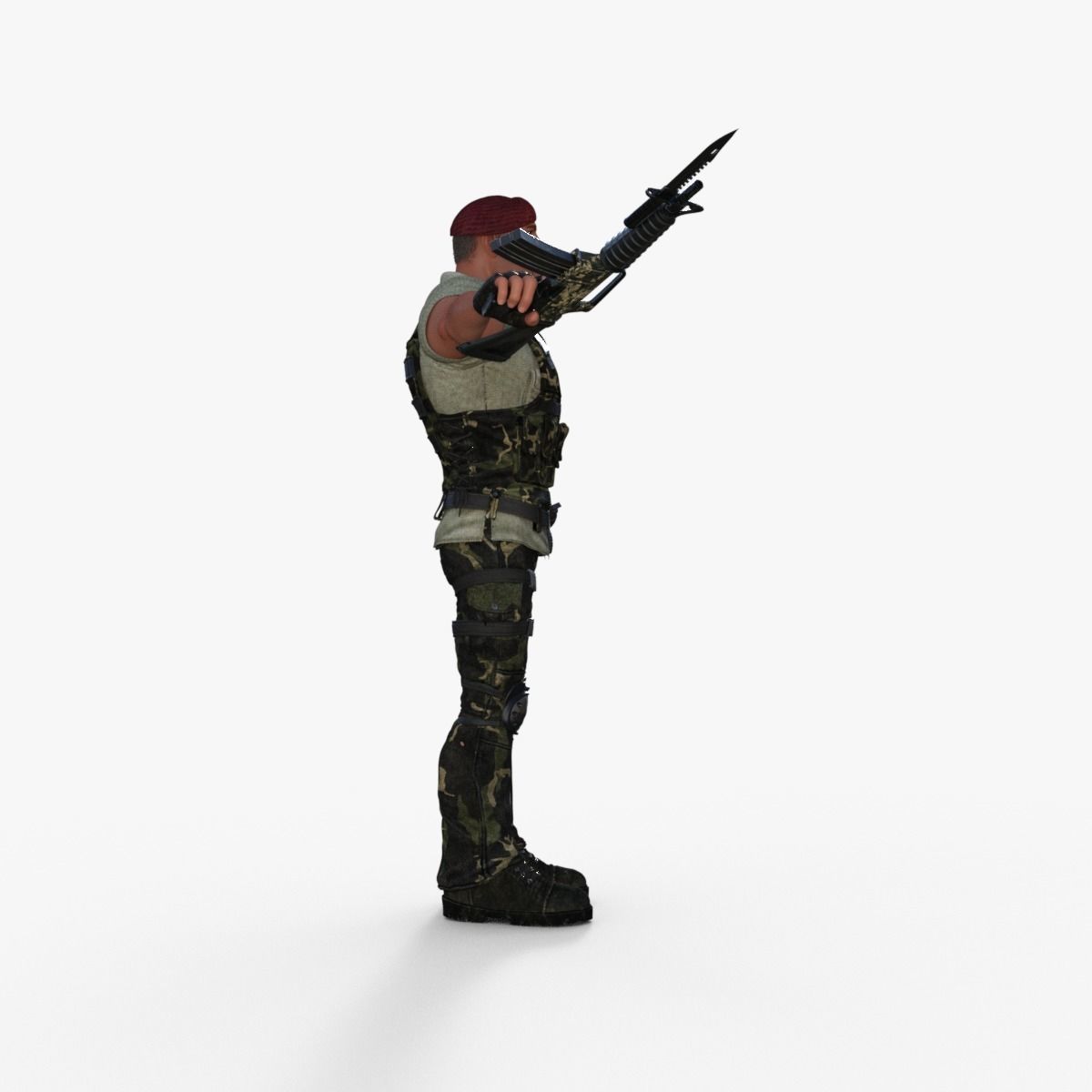 Commando Soldier Character Rigged 3D model rigged | CGTrader