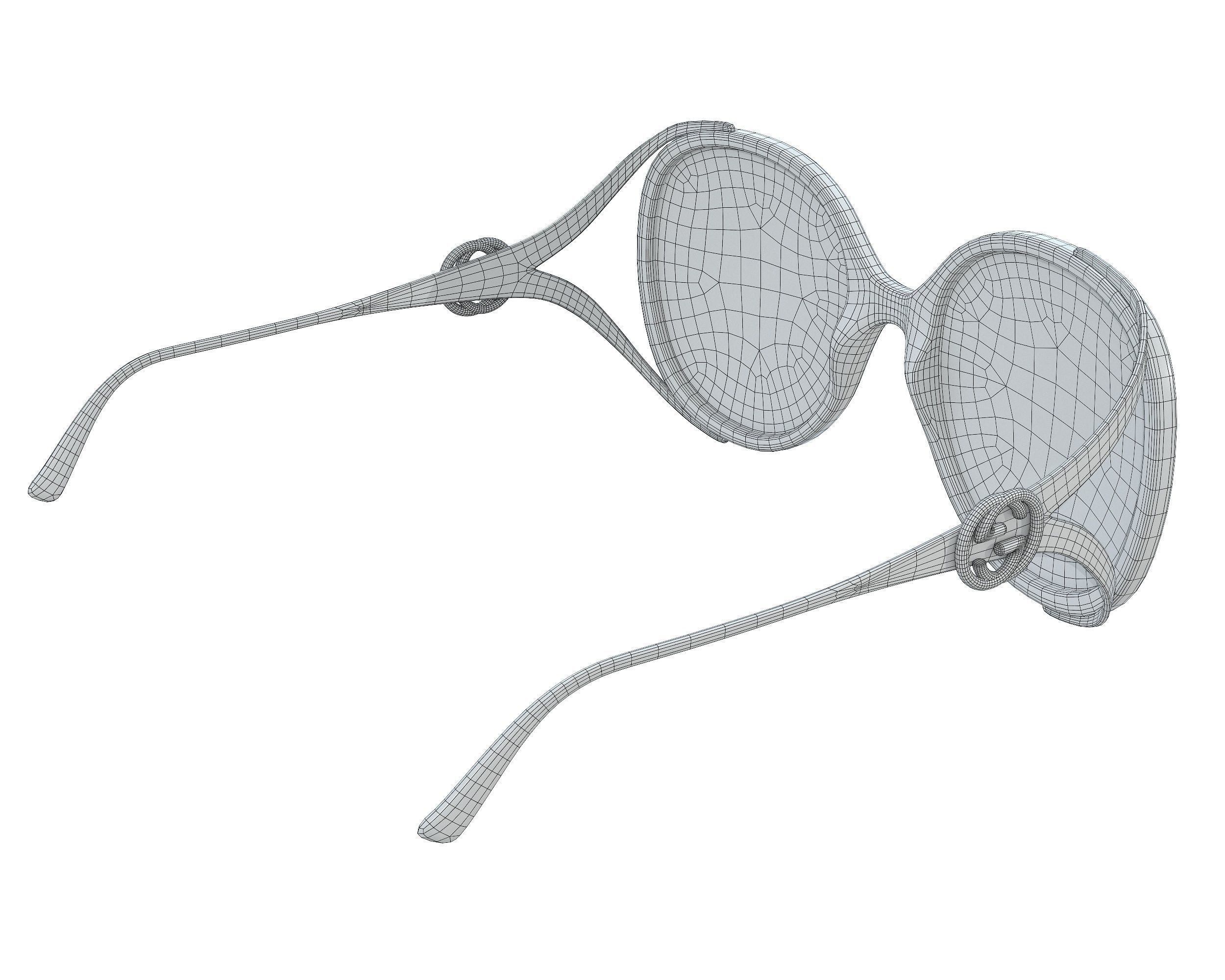 3D model Gucci Round-frame Interlocking G sunglasses VR / AR / low-poly ...
