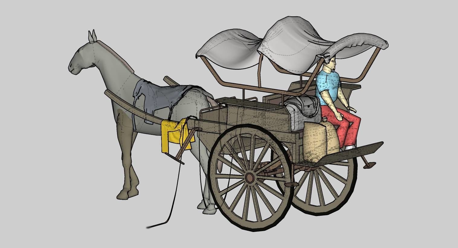 3D model Horse Cart VR / AR / low-poly | CGTrader