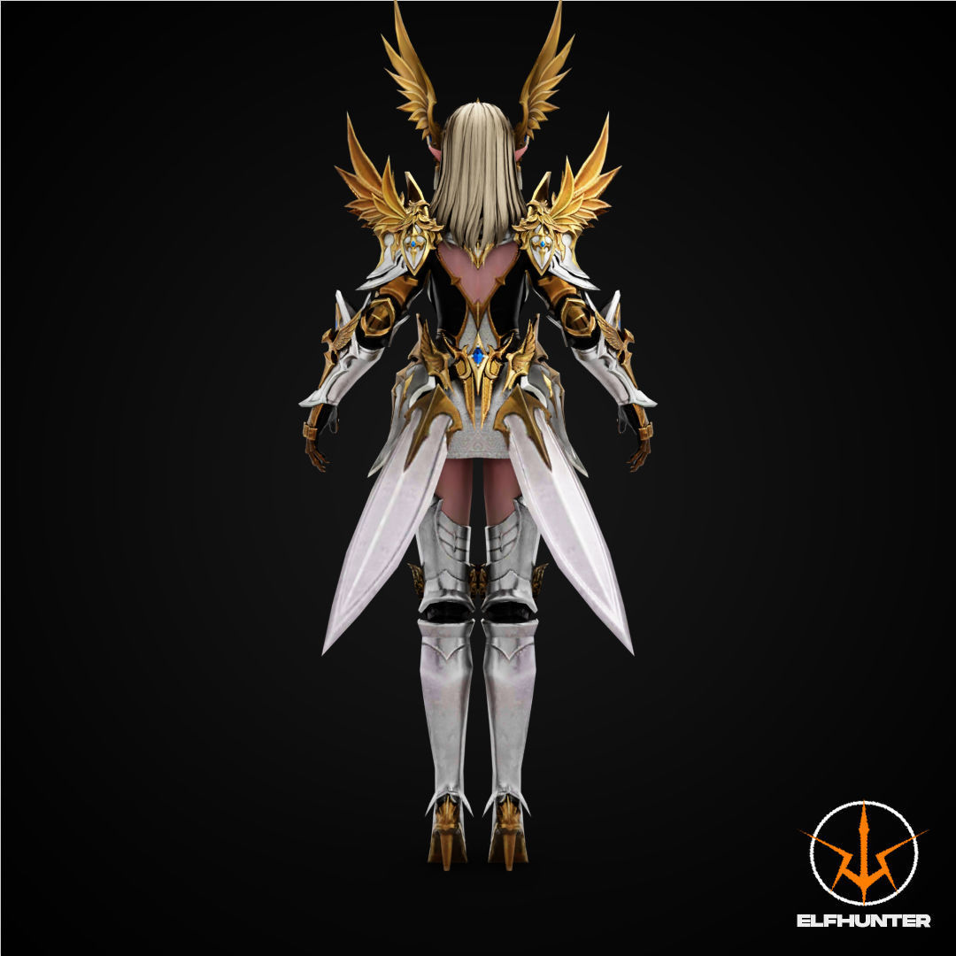 3D model EXCLUSIVE EDITION RIGGED CHARACTER ELF KNIGHTS WARRIOR VR / AR ...