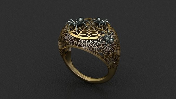 Spider Web Ring Jewelry 3D model 3D printable | CGTrader