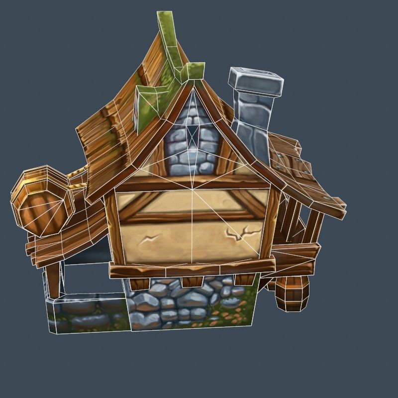 3D model Cartoon Old Bandit Hotel Tovern House Building VR / AR / low ...