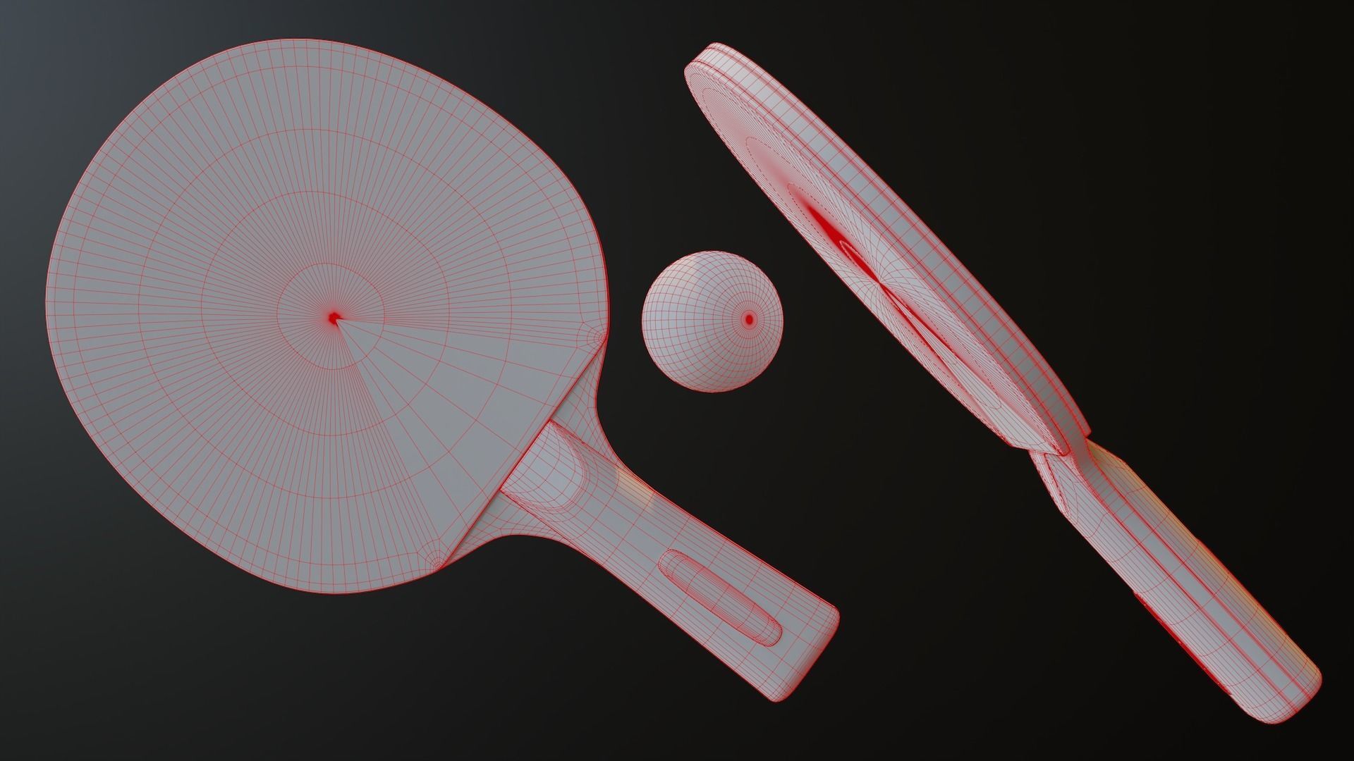 3D model Ping Pong Racket and Ball Set VR / AR / low-poly | CGTrader