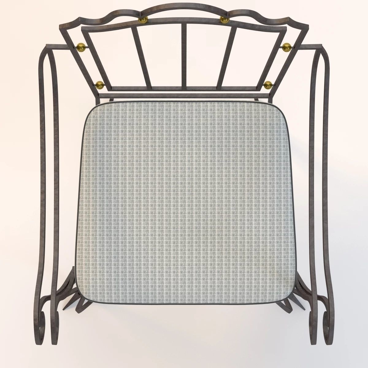 Drake Wrought Iron Arm Chair 3D model | CGTrader