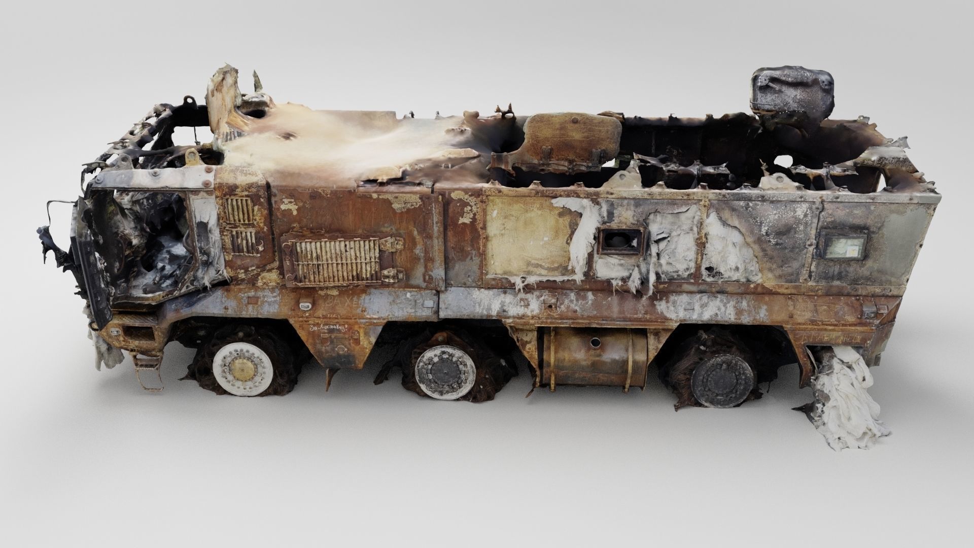 russian KAMAZ-63968 Typhoon-K destroyed by Ukrainian army 3D model ...