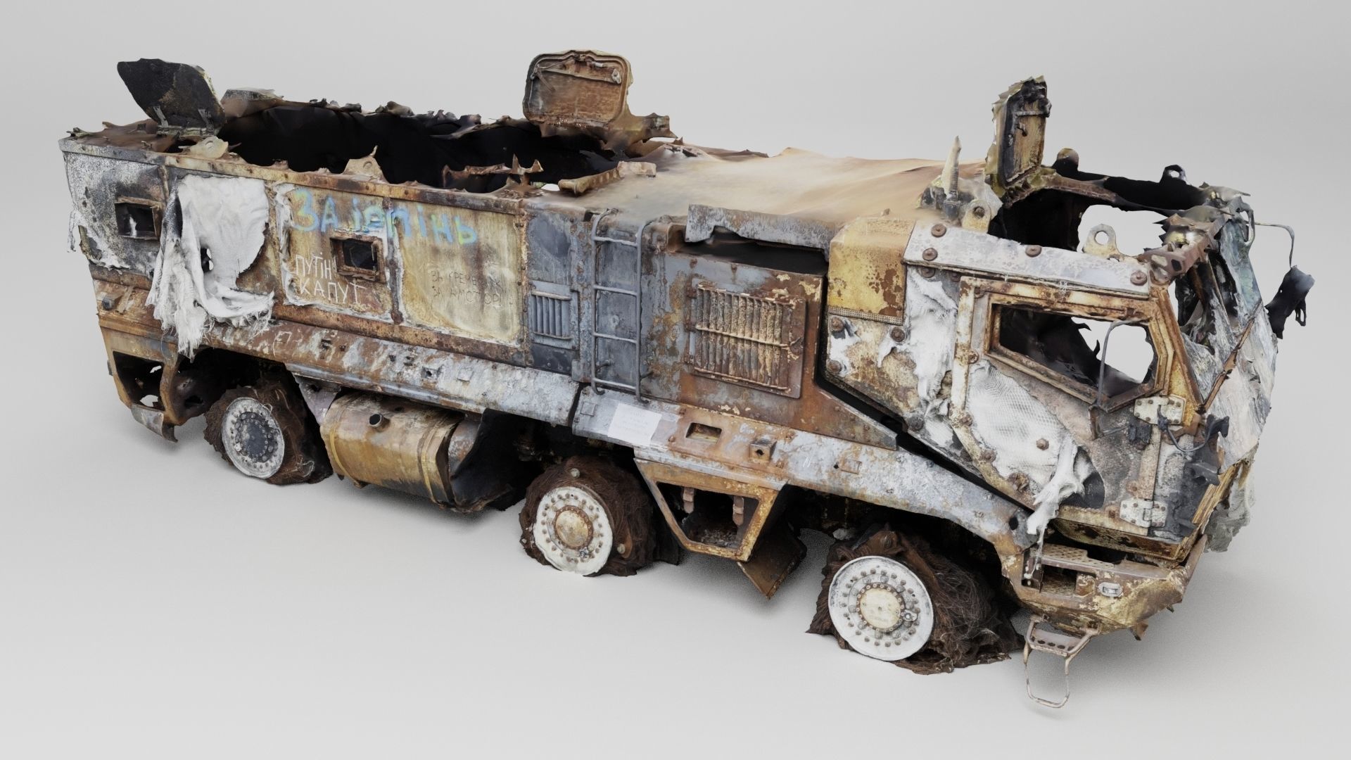 russian KAMAZ-63968 Typhoon-K destroyed by Ukrainian army 3D model ...