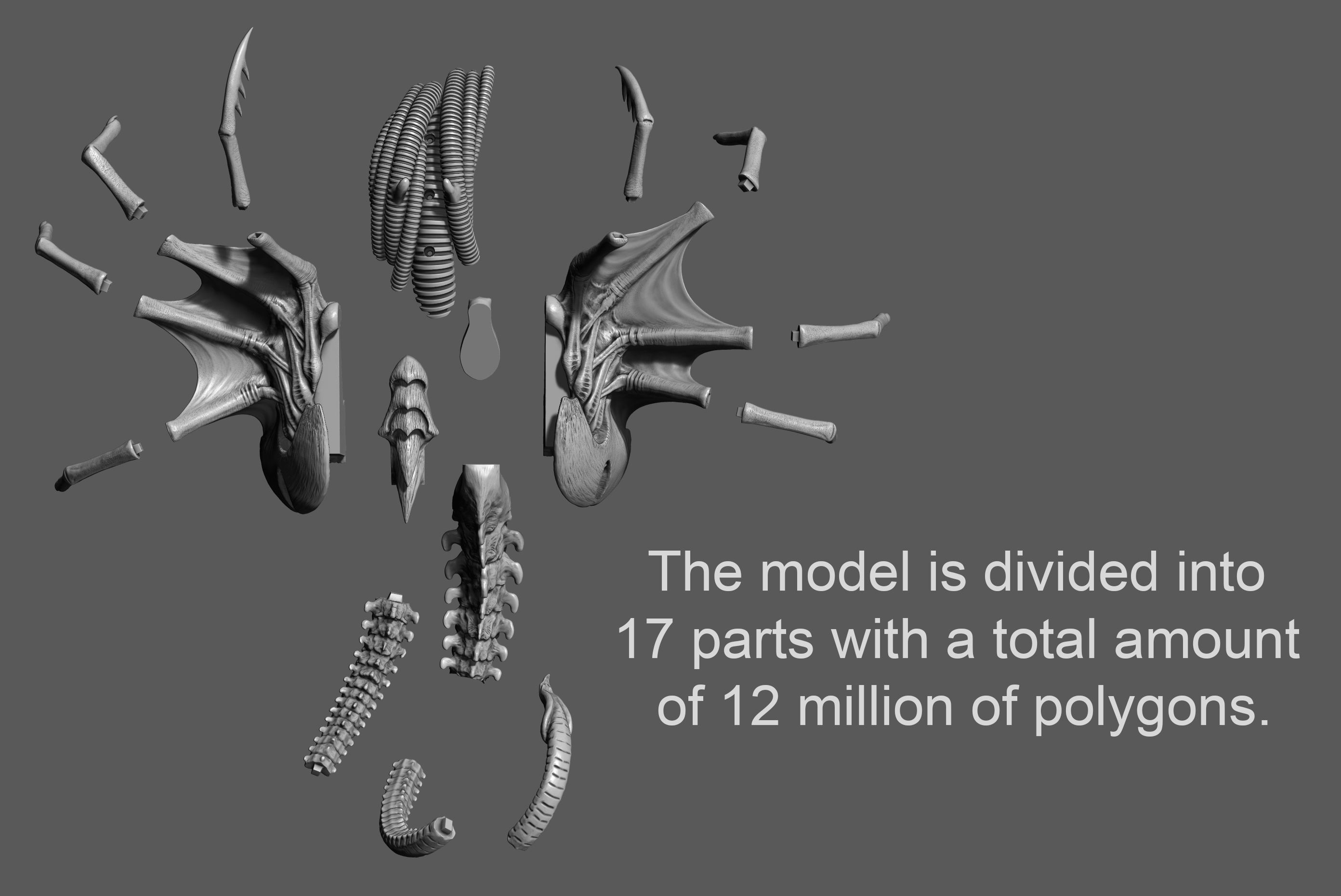 Alien Queen FaceHugger Sculpture Printable 3D Model 3D model 3D ...