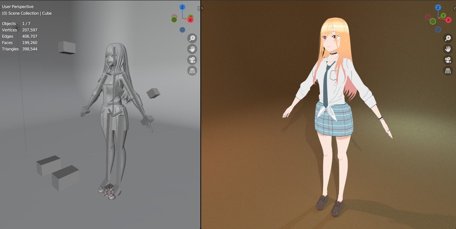 3D model Anime Marin Kitagawa Rigging VR / AR / low-poly | CGTrader