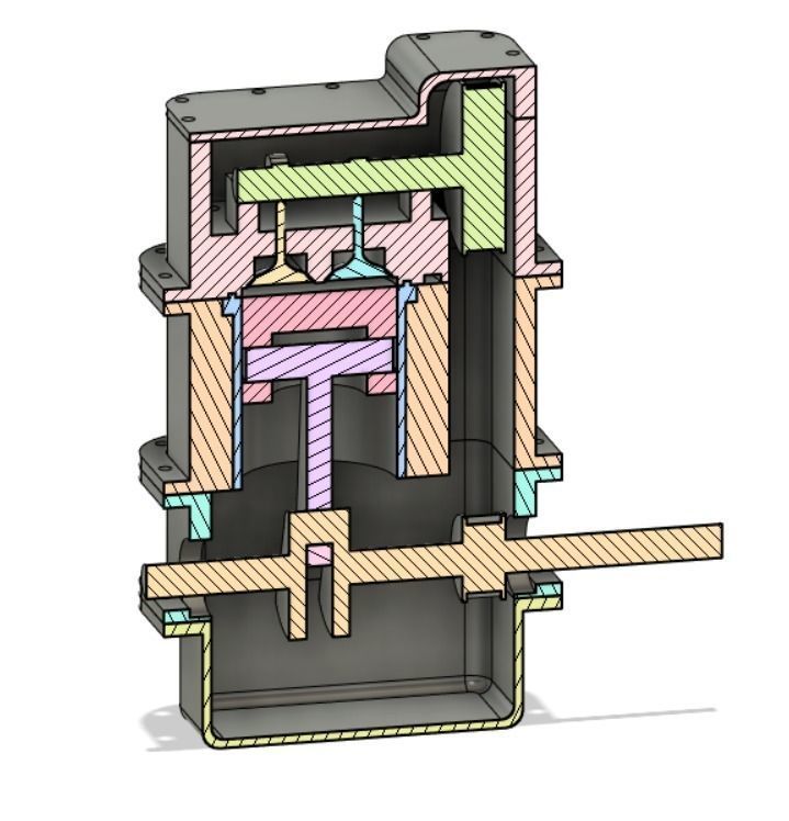 4 stroke 1 cilinder engine model 3D model | CGTrader