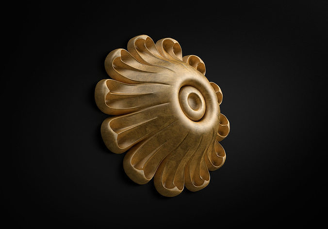 Carved rosette 3D model | CGTrader