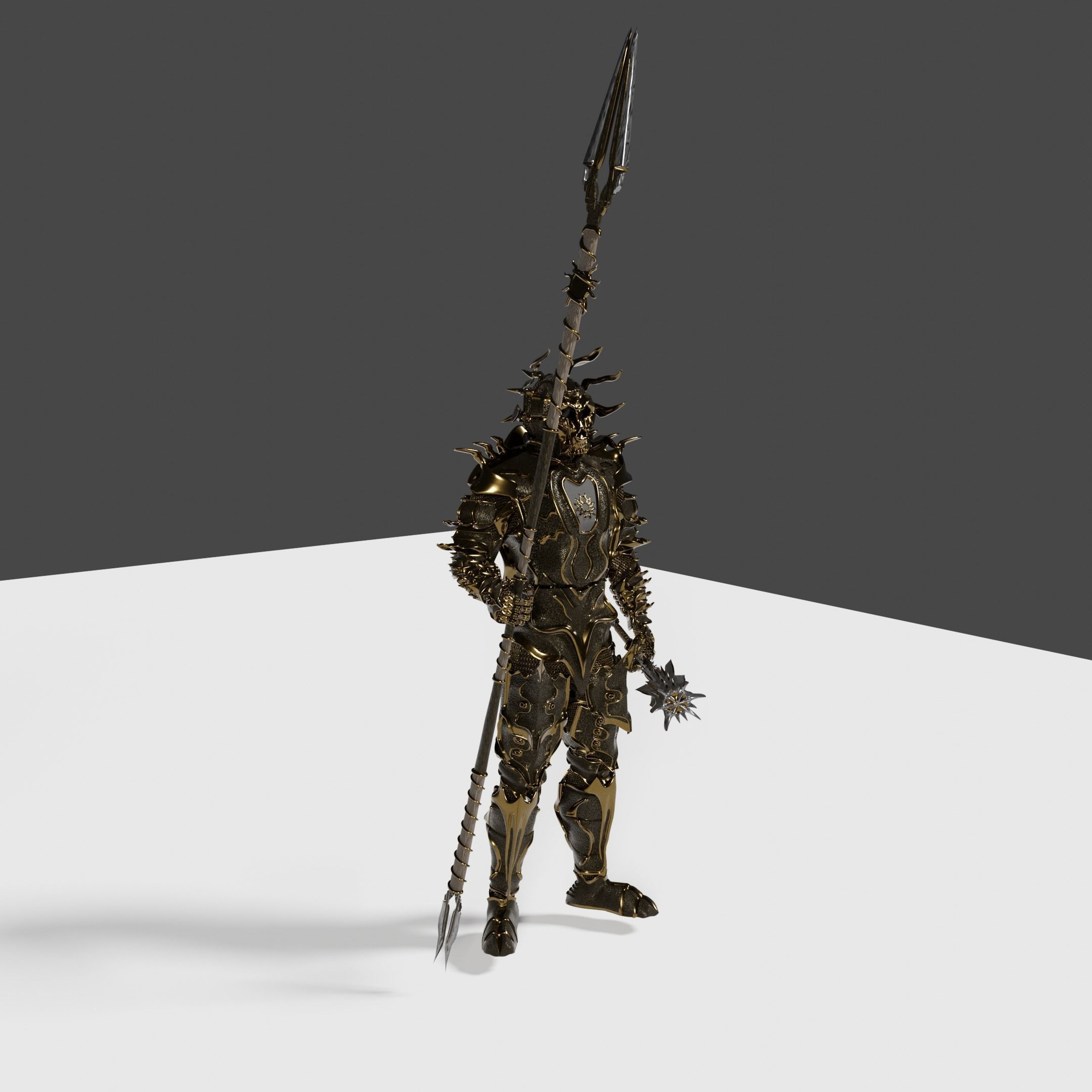 Sunlord and Moonlord set of armors and weapons 3D model rigged | CGTrader
