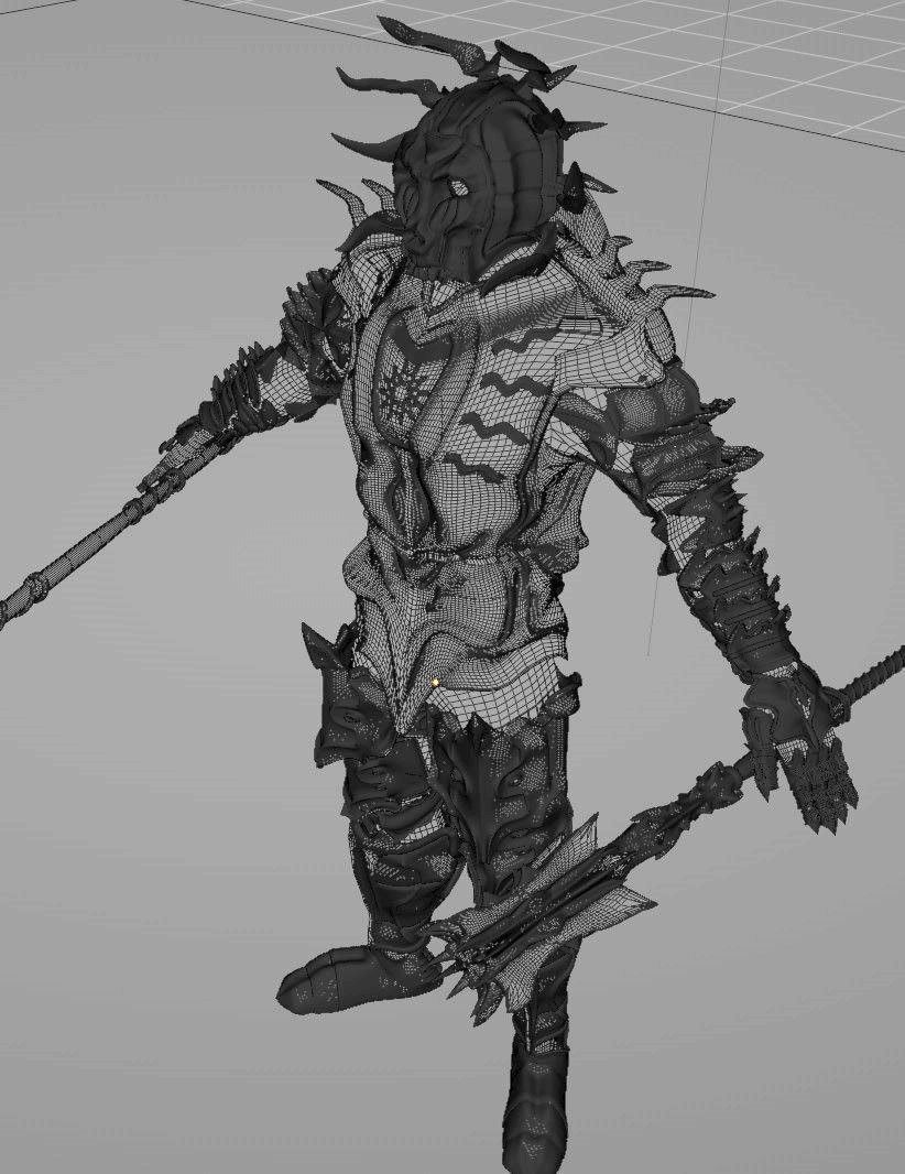 Sunlord and Moonlord set of armors and weapons 3D model rigged | CGTrader