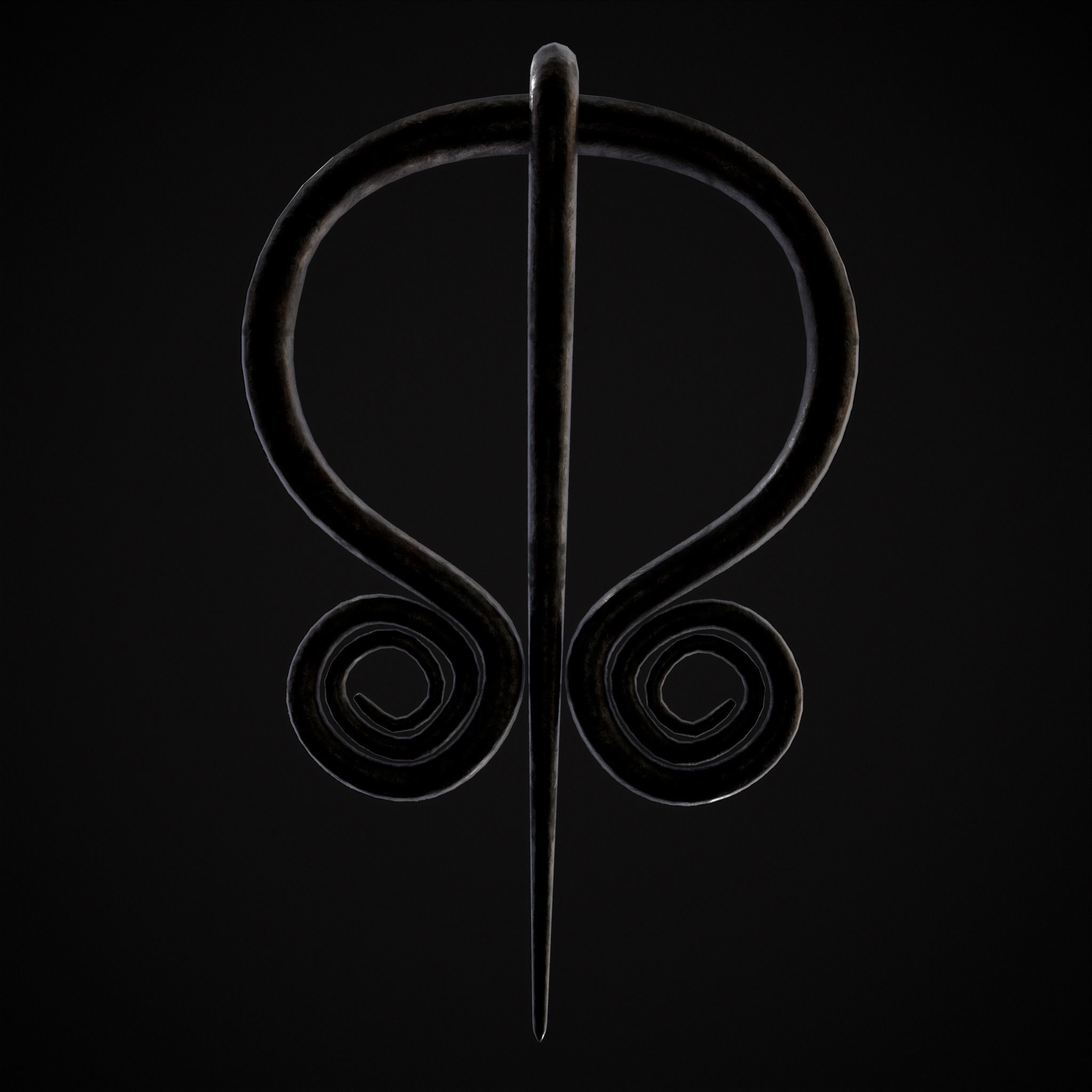 3D model Medieval Hand Forged Iron Brooch VR / AR / low-poly | CGTrader
