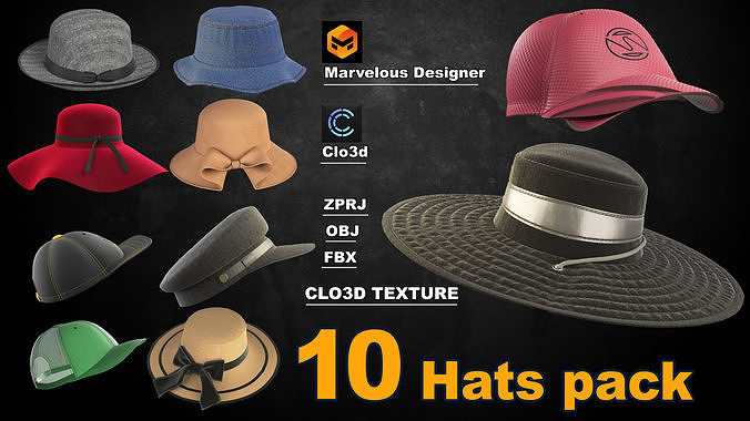 Hats pack 3D model | CGTrader