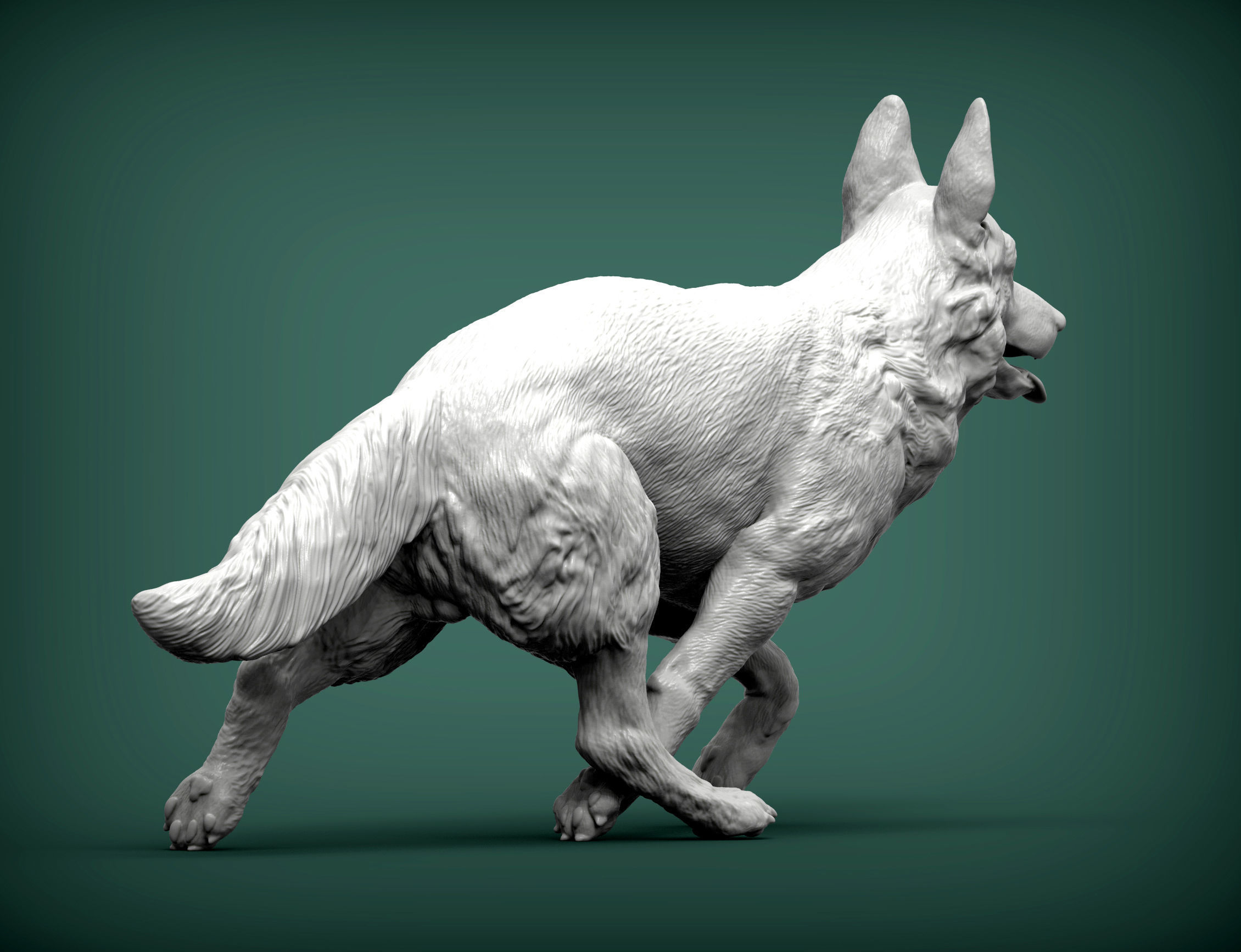 German Shepherd 3D model 3D printable | CGTrader