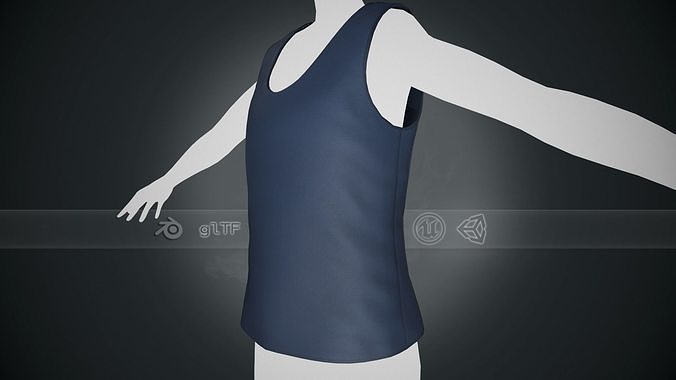 3D model Blue Tank Top VR / AR / low-poly | CGTrader