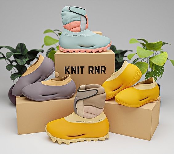 3D model Adidas Yeezy Knit RNR High And Low VR / AR / low-poly | CGTrader